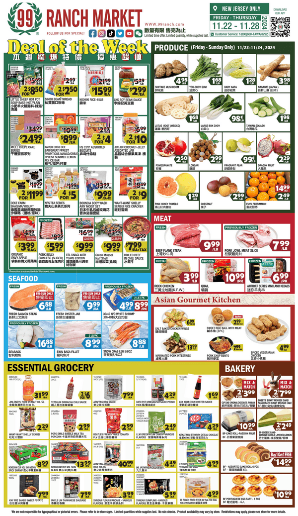 99 Ranch Market Weekly Ad Nov 22 – Nov 28, 2024