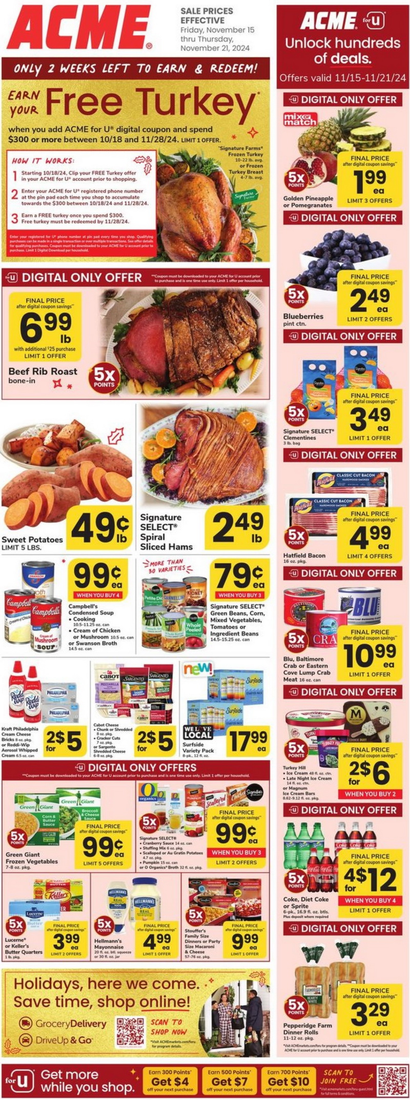 ACME Weekly Ad Nov 15 – Nov 21, 2024 (Thanksgiving Day Promotion Included)