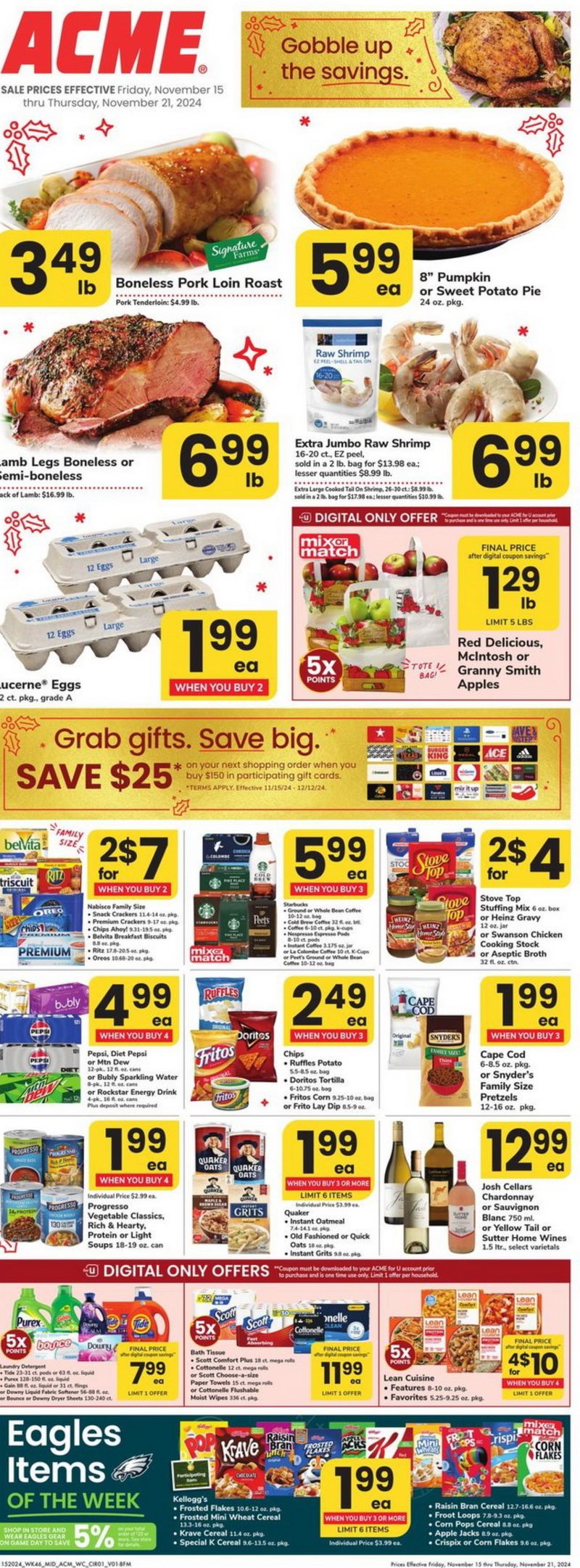 ACME Weekly Ad Nov 15 – Nov 21, 2024 (Thanksgiving Day Promotion Included)