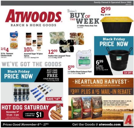 Atwoods Weekly Ad Nov 06 – Nov 17, 2024 (Black Friday Promotion Included)