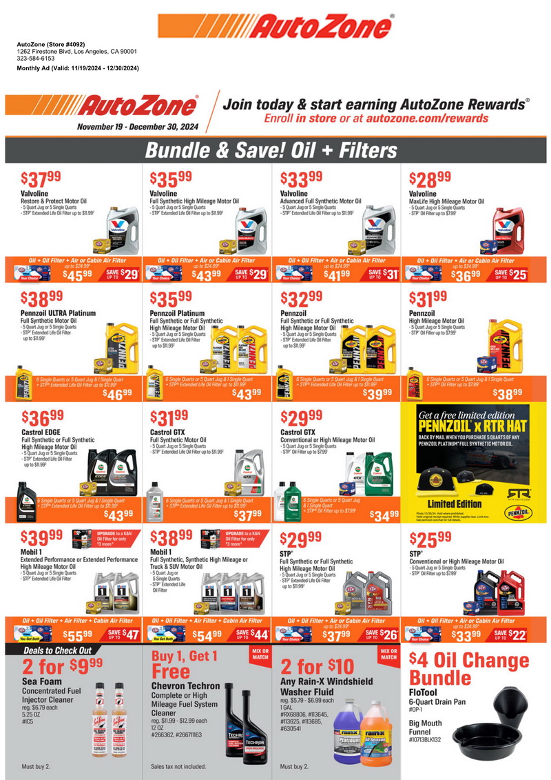 AutoZone Monthly Ad Nov 19 – Dec 30, 2024