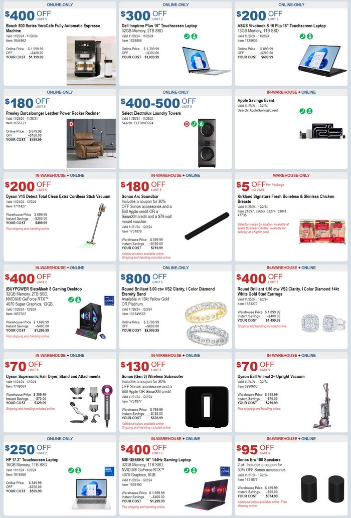 Costco Holiday Savings Event Nov 01 – Dec 02, 2024