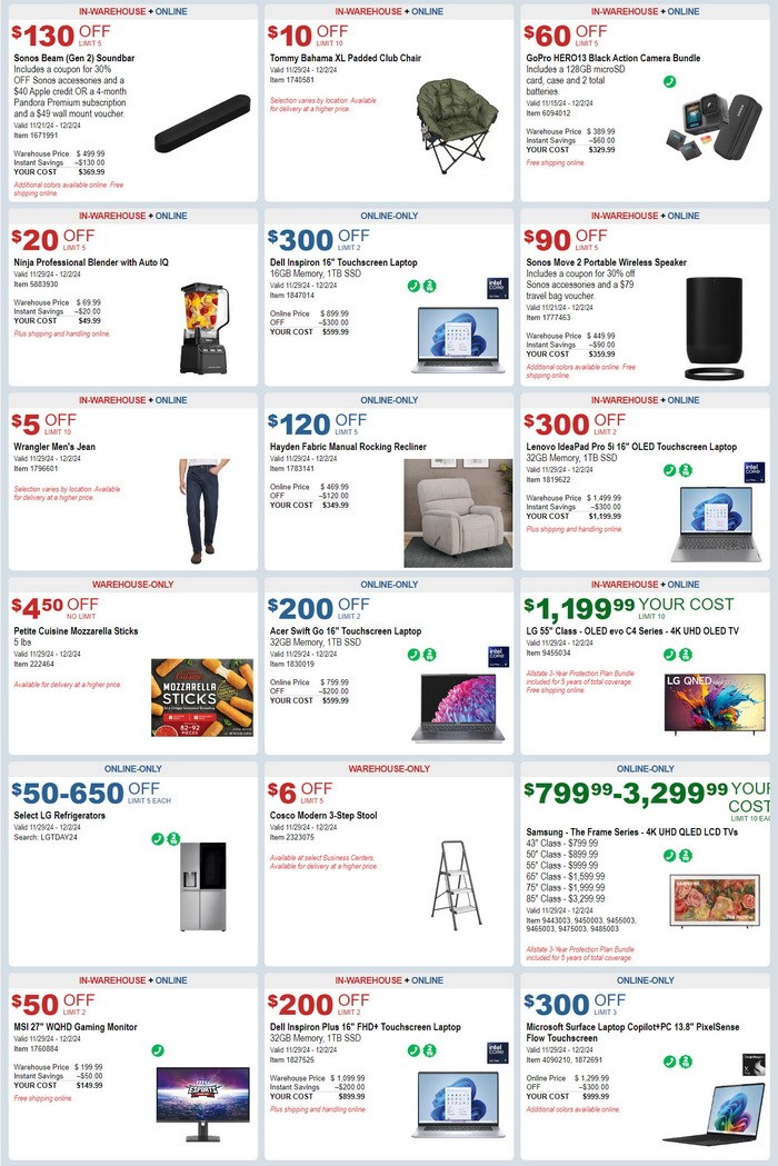 Costco Holiday Savings Event Nov 01 – Dec 02, 2024