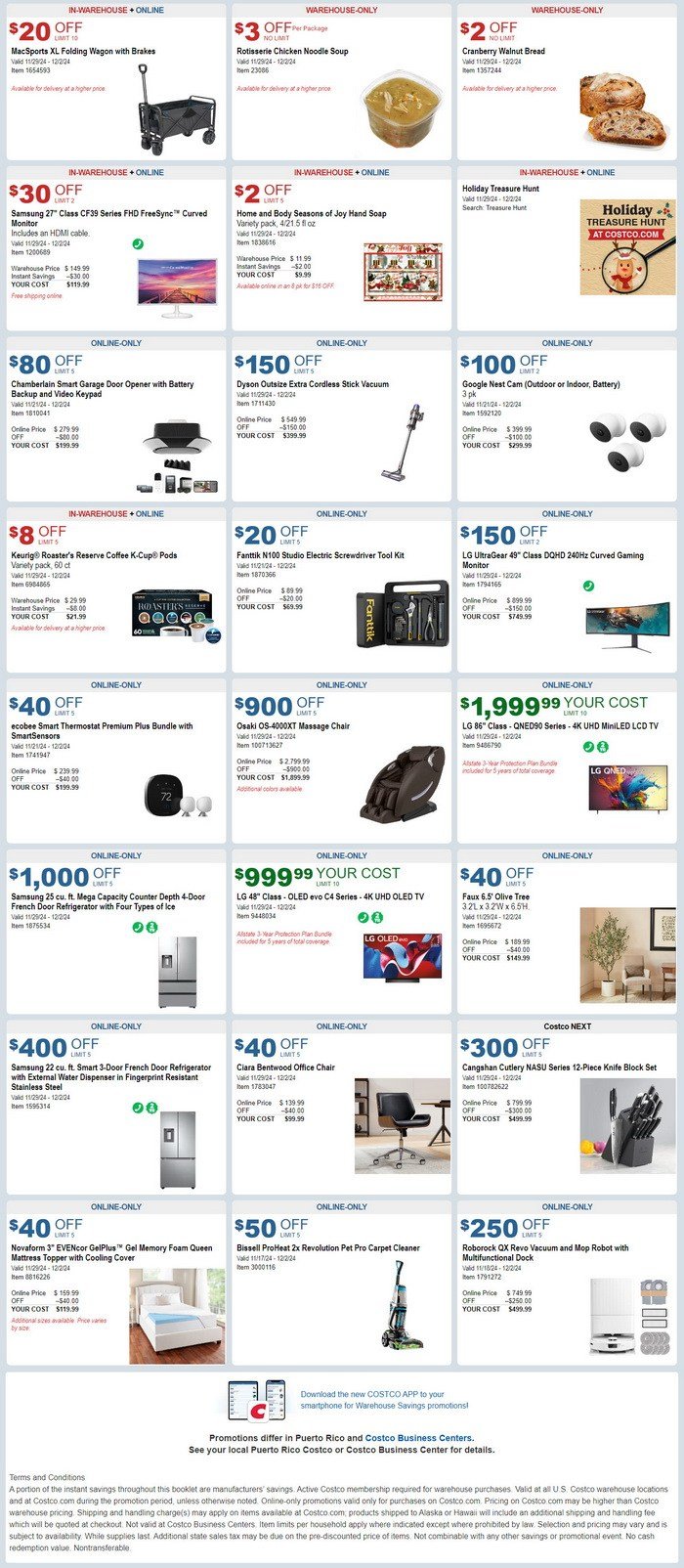 Costco Holiday Savings Event Nov 01 – Dec 02, 2024