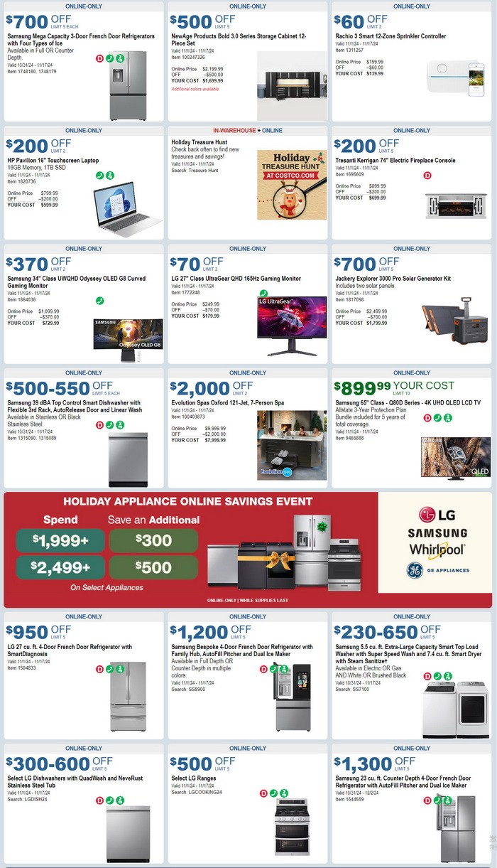 Costco Holiday Savings Event Nov 01 – Dec 02, 2024