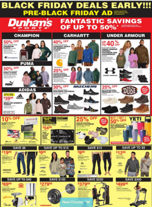 Dunham's Sports Black Friday Pre-Sale Ad Nov 23 – Nov 27, 2024