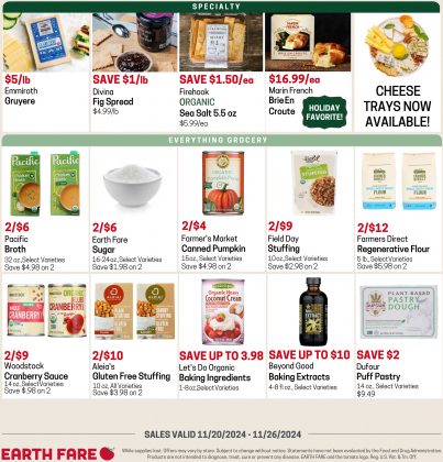Earth Fare Weekly Ad Nov 20 – Nov 26, 2024