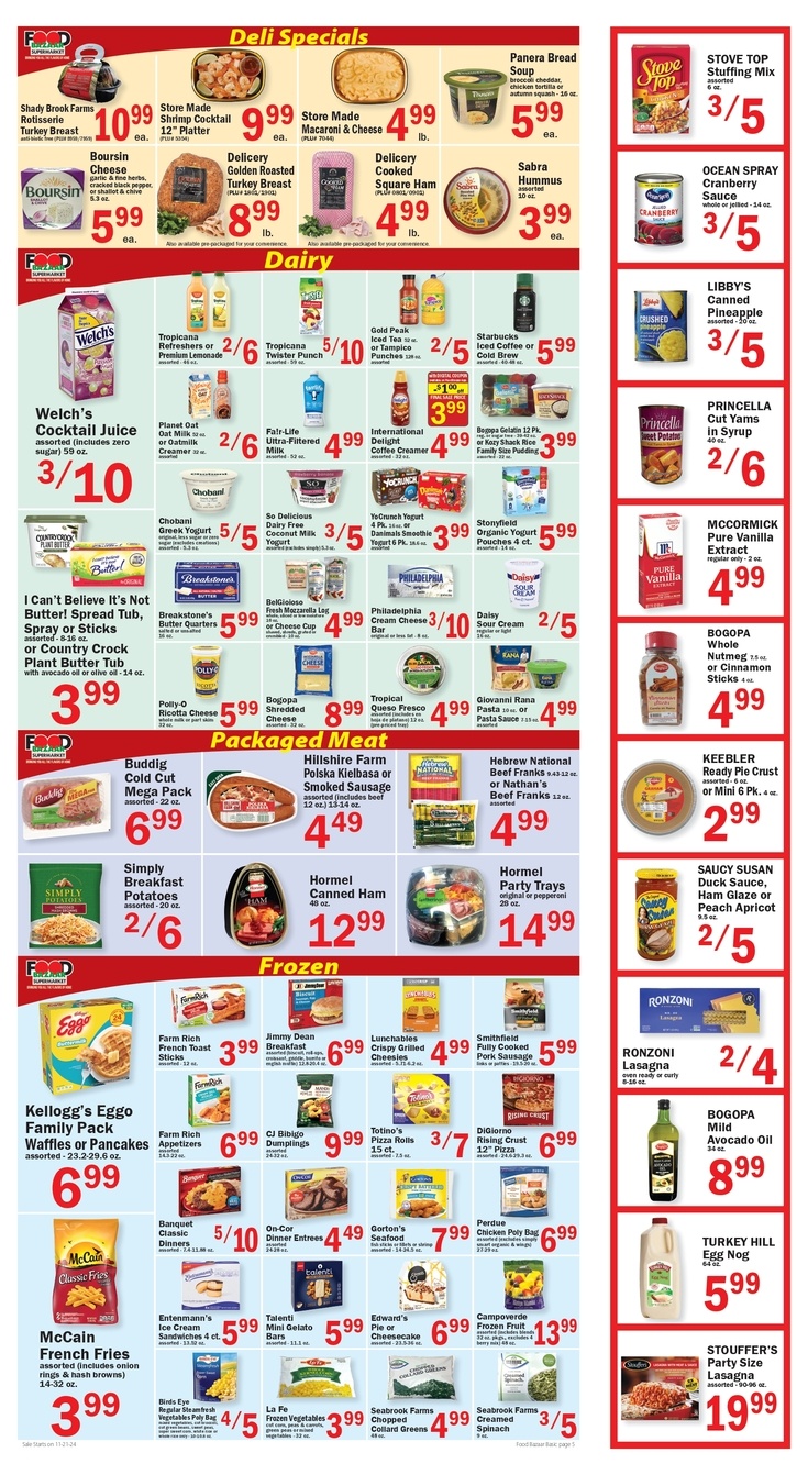 Food Bazaar Weekly Ad Nov 21 – Nov 28, 2024