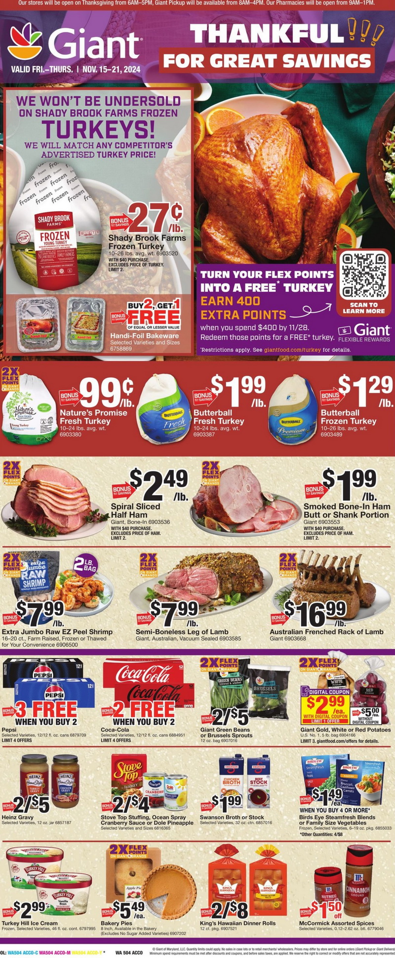 Giant Food Weekly Ad Nov 15 – Nov 21, 2024 (Thanksgiving Day Promotion ...