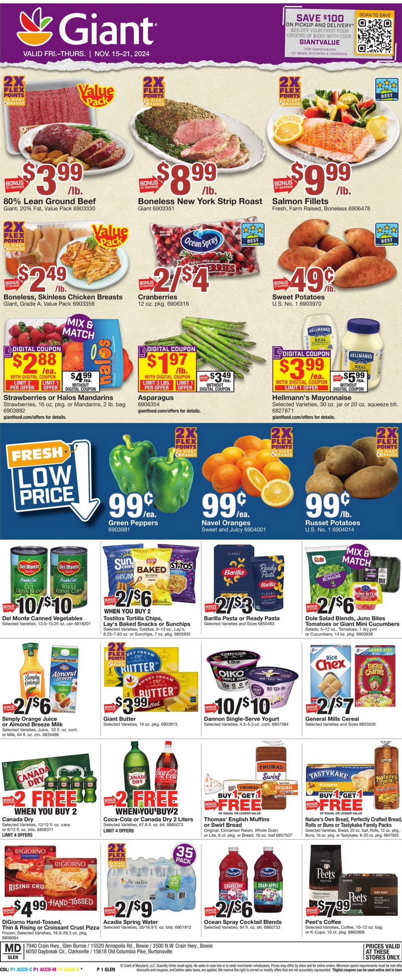Giant Food Weekly Ad Nov 15 – Nov 21, 2024 (Thanksgiving Day Promotion ...