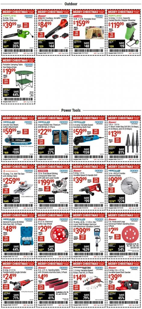 Harbor Freight Christmas Coupon Sale Nov 29 – Dec 15, 2024