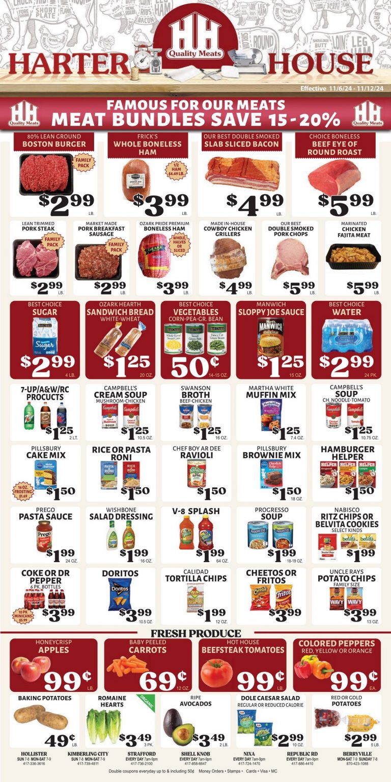 Harter House Weekly Ad Nov 06 – Nov 12, 2024