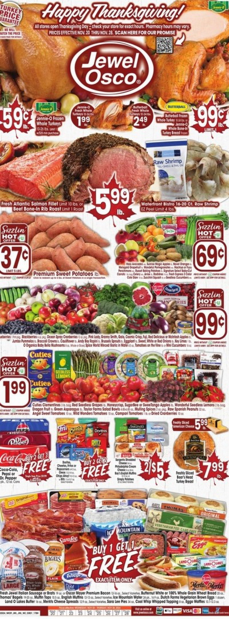 Jewel Osco Weekly Ad Nov 20 – Nov 28, 2024 (Thanksgiving Day Promotion ...