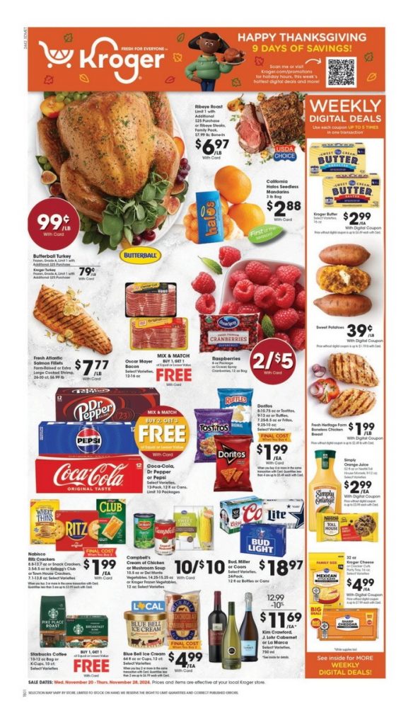 Kroger Weekly Ad Nov 20 – Nov 28, 2024 (Thanksgiving Promotion Included)