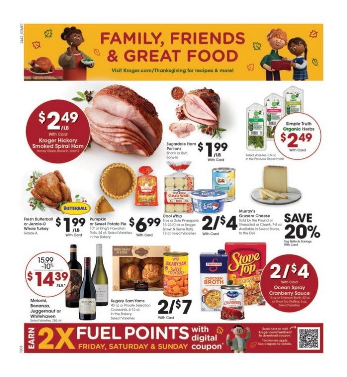 Kroger Weekly Ad Nov 20 – Nov 28, 2024 (Thanksgiving Promotion Included)