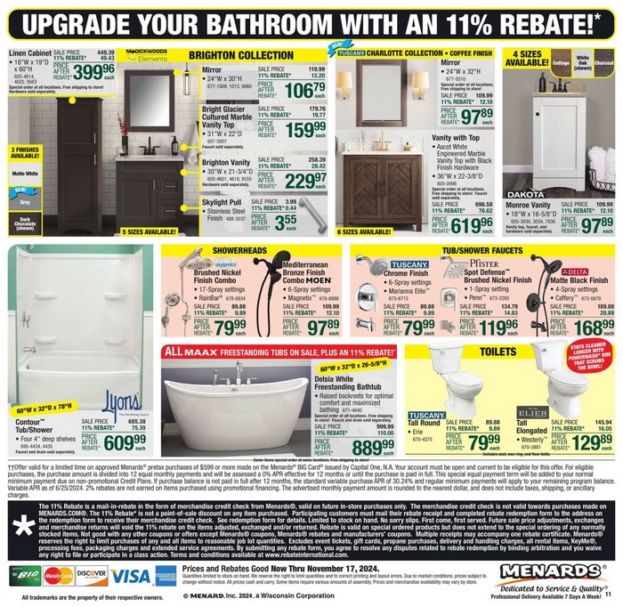 Menards Weekly Ad Nov 07 – Nov 17, 2024