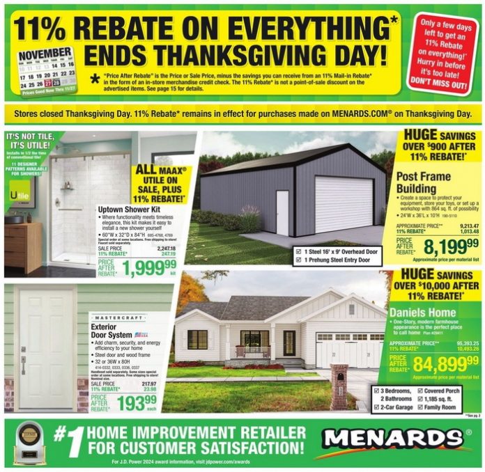 Menards Weekly Ad Nov 14 – Nov 28, 2024
