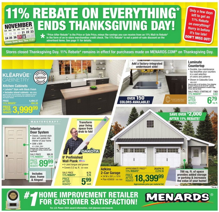 Menards Weekly Ad Nov 21 – Nov 28, 2024