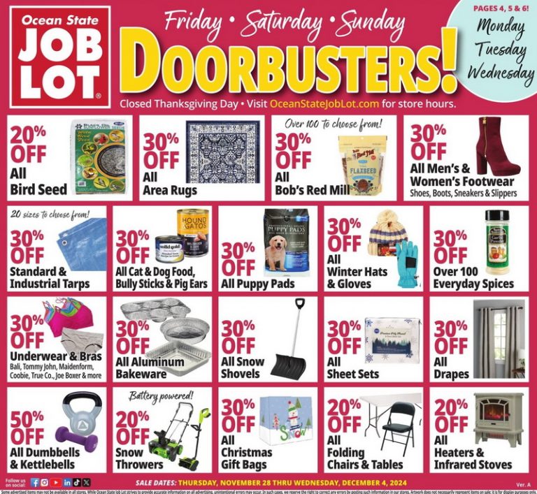 Ocean State Job Lot Weekly Ad Nov 28 – Dec 04, 2024