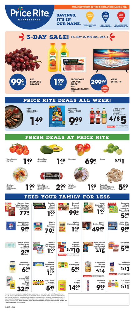 Price Rite Weekly Ad Nov 29 – Dec 05, 2024