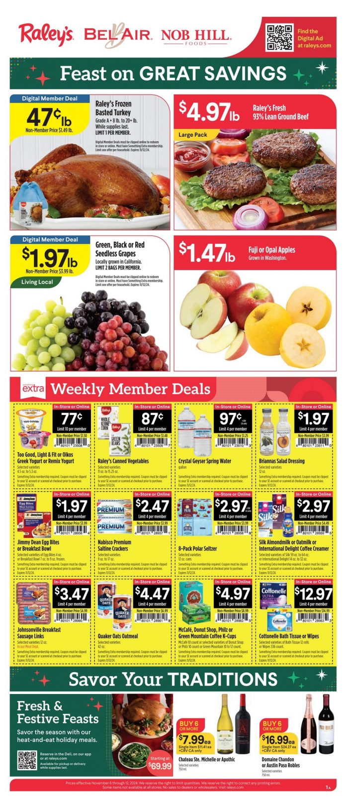 Raley's Supermarkets Weekly Ad Nov 06 – Nov 12, 2024