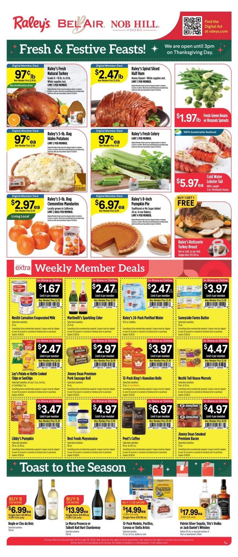 Raley's Supermarkets Weekly Ad Nov 20 – Nov 28, 2024 (Thanksgiving Day ...