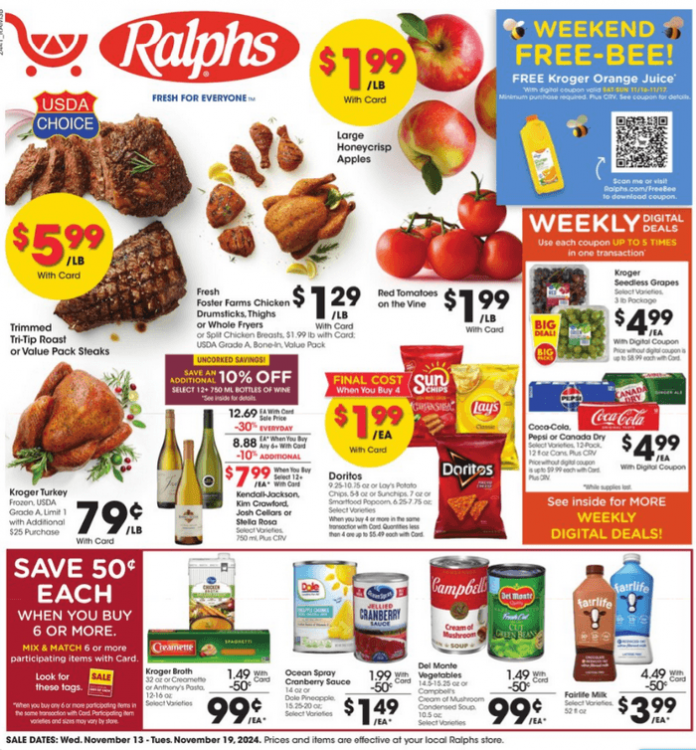 Ralphs Weekly Ad Nov 13 – Nov 19, 2024 (Black Friday Promotion Included)