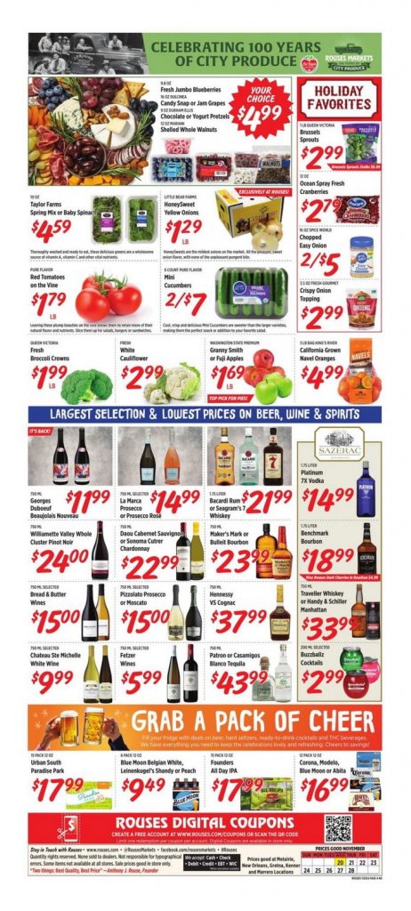Rouses Weekly Ad Nov 20 – Nov 28, 2024 (Thanksgiving Promotion Included)