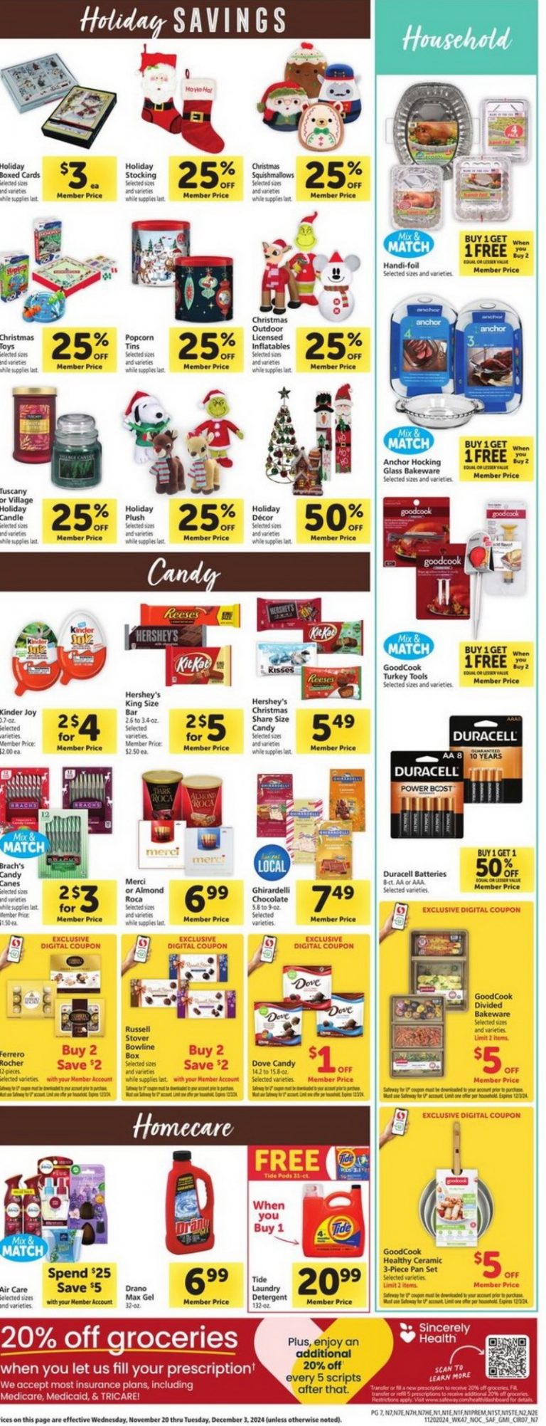 Safeway Weekly Ad Nov 20 – Nov 28, 2024 (Thanksgiving Day Promotion Included)