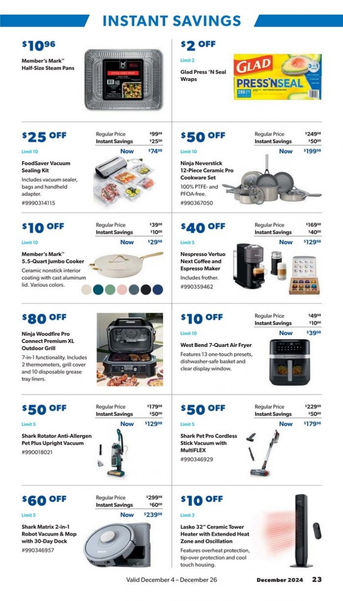 Sam's Club Instant Savings Ad Dec 04 – Dec 26, 2024