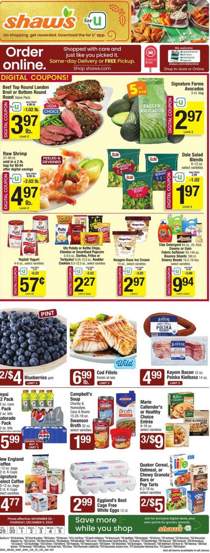 Shaw's Weekly Ad Nov 29 – Dec 05, 2024