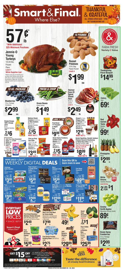 Smart & Final Weekly Ad Nov 20 – Nov 28, 2024 (Thanksgiving Day ...