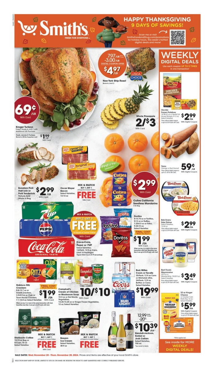 Smith's Food and Drug Weekly Ad Nov 20 – Nov 28, 2024 (Thanksgiving ...