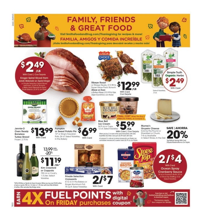 Smith's Food and Drug Weekly Ad Nov 20 – Nov 28, 2024 (Thanksgiving Promotion Included)