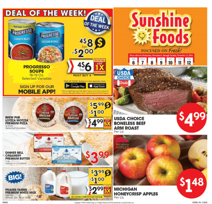 Sunshine Foods Weekly Ad Nov 06 – Nov 12, 2024