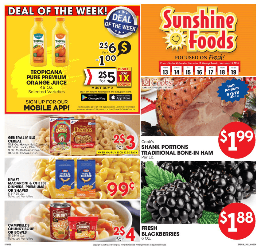 Sunshine Foods Weekly Ad Nov 13 – Nov 19, 2024