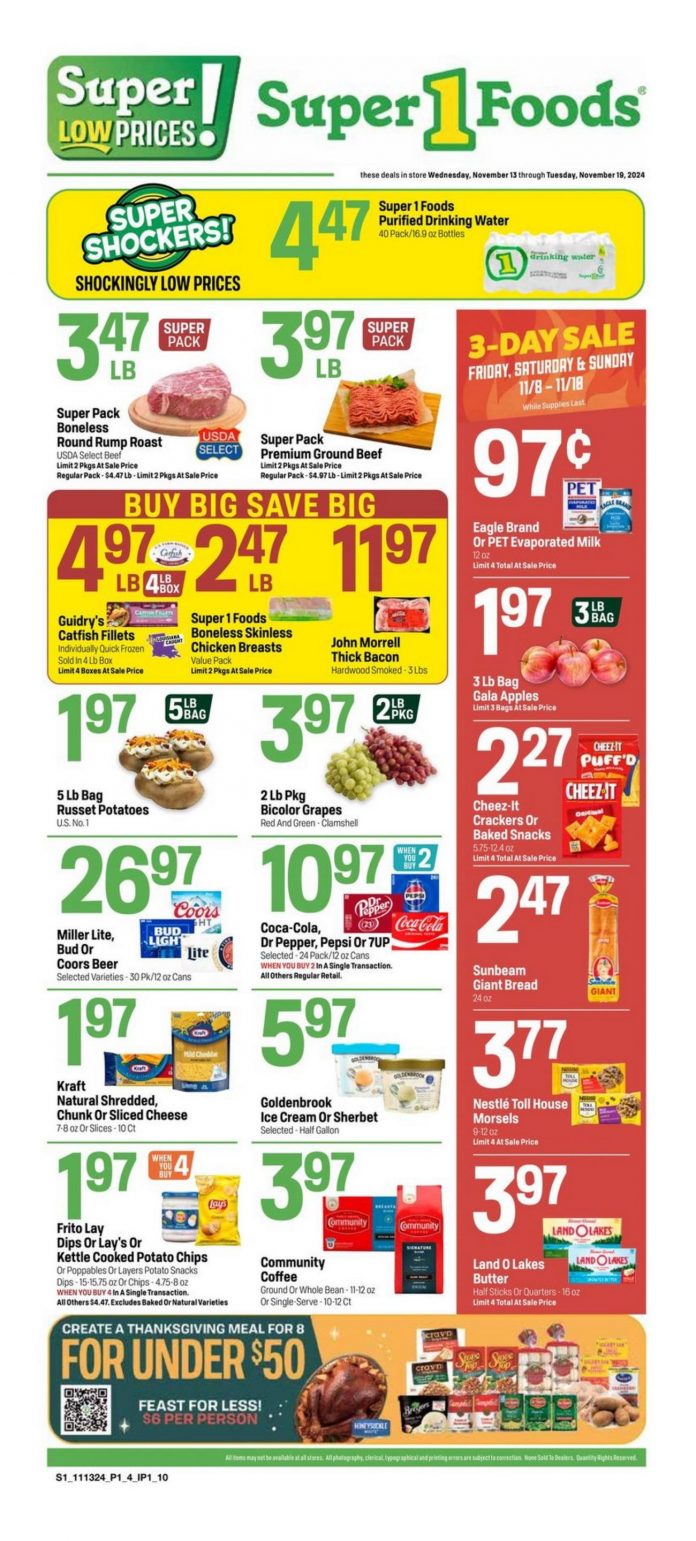 Super 1 Foods Weekly Ad Nov 13 – Nov 19, 2024