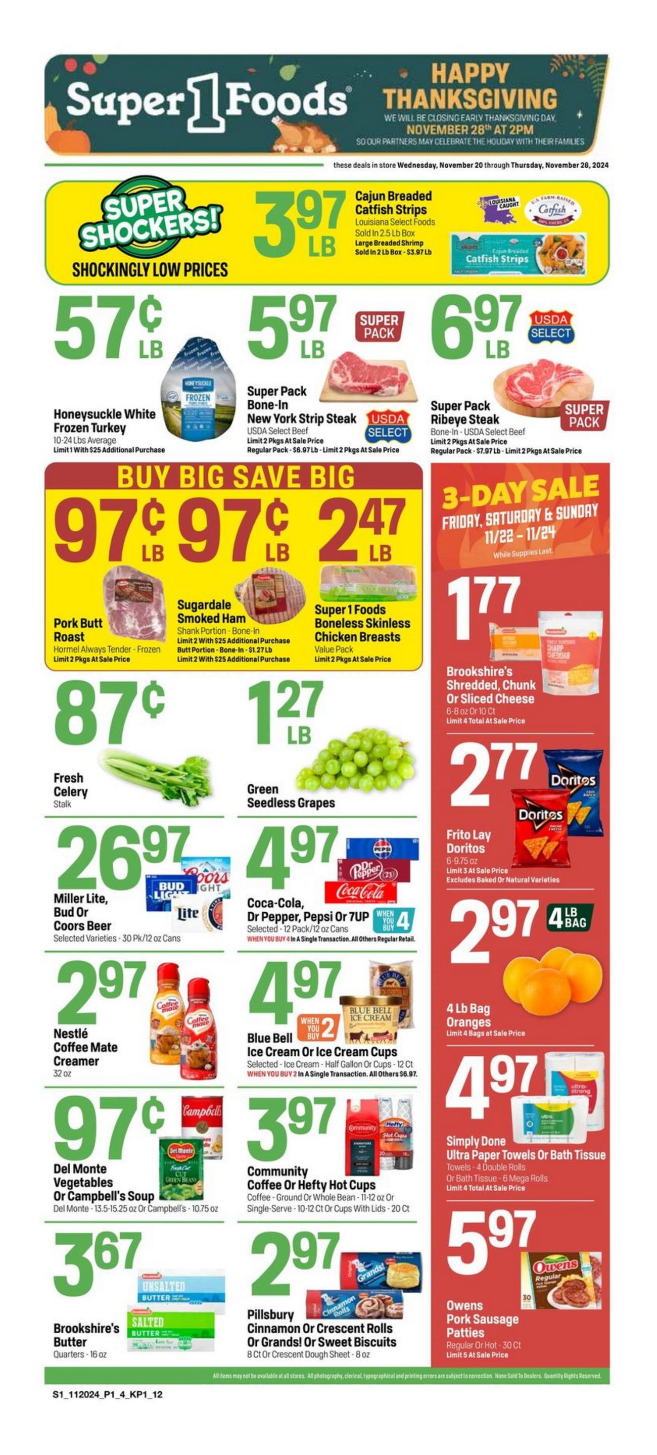 Super 1 Foods Weekly Ad Nov 20 – Nov 28, 2024 (Thanksgiving Day ...