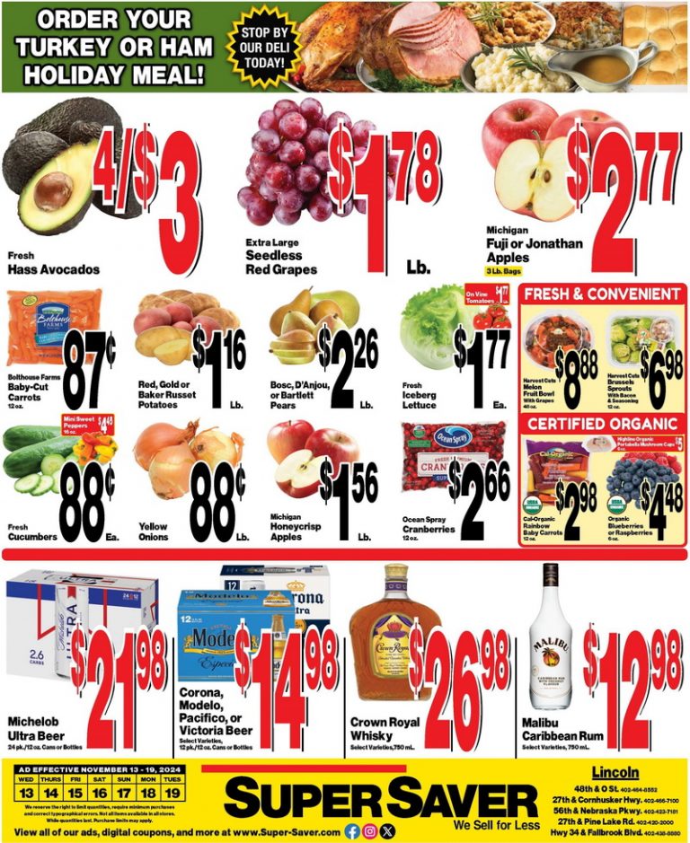 Super Saver Weekly Ad Nov 13 – Nov 19, 2024