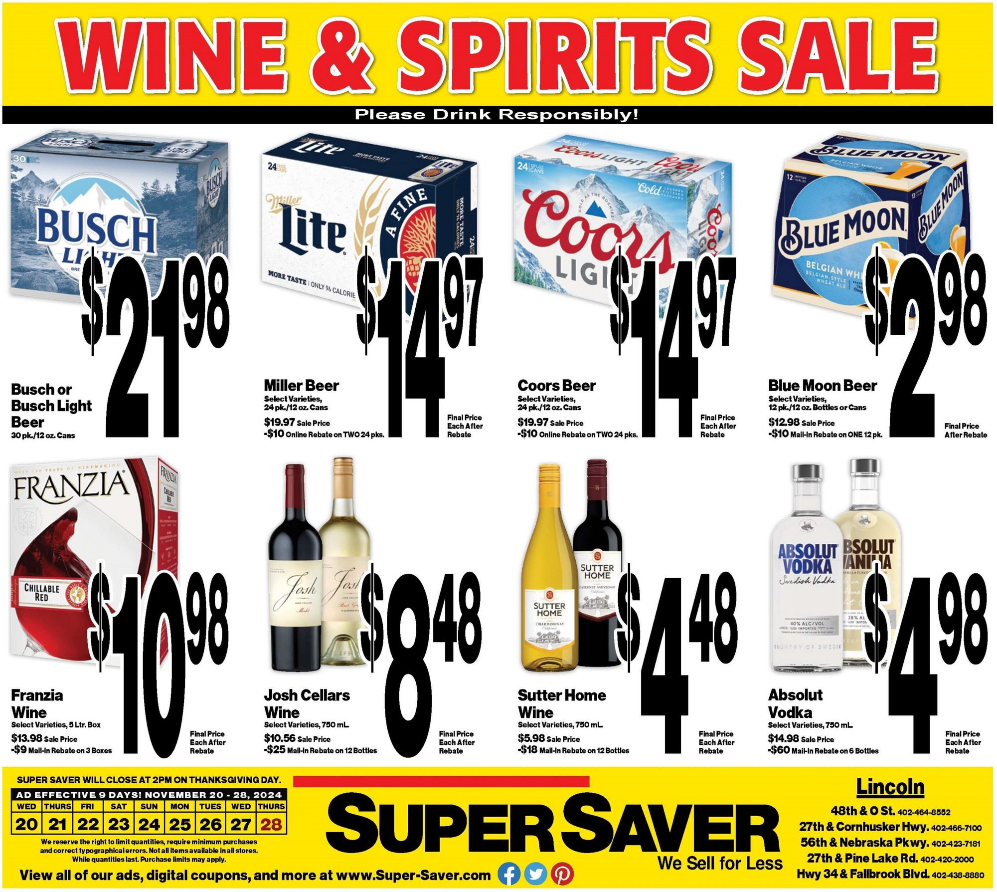 Super Saver Weekly Ad Nov 20 – Nov 28, 2024 (Thanksgiving Day Promotion ...