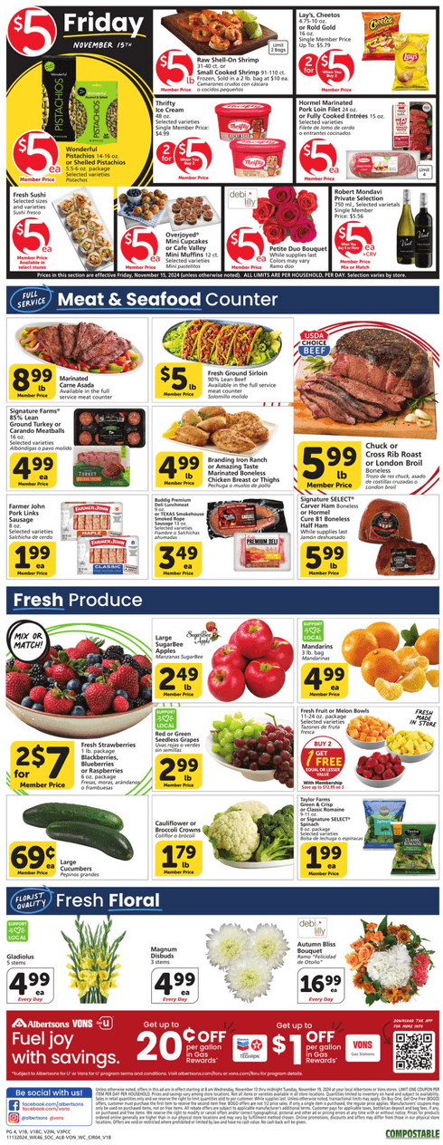 Vons Weekly Ad Nov 13 – Oct 19, 2024