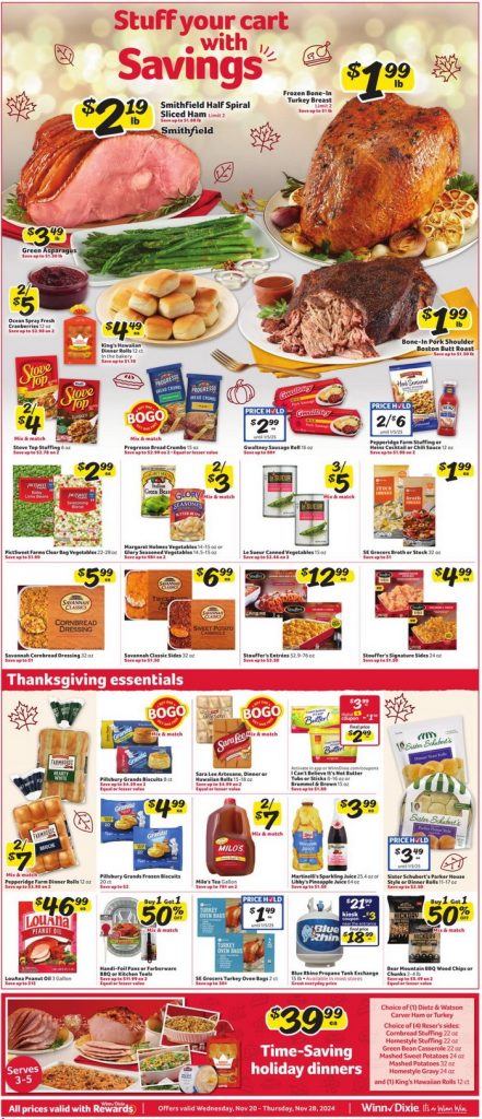 Winn-Dixie Weekly Ad Nov 20 – Nov 28, 2024 (Thanksgiving Promotion Included)