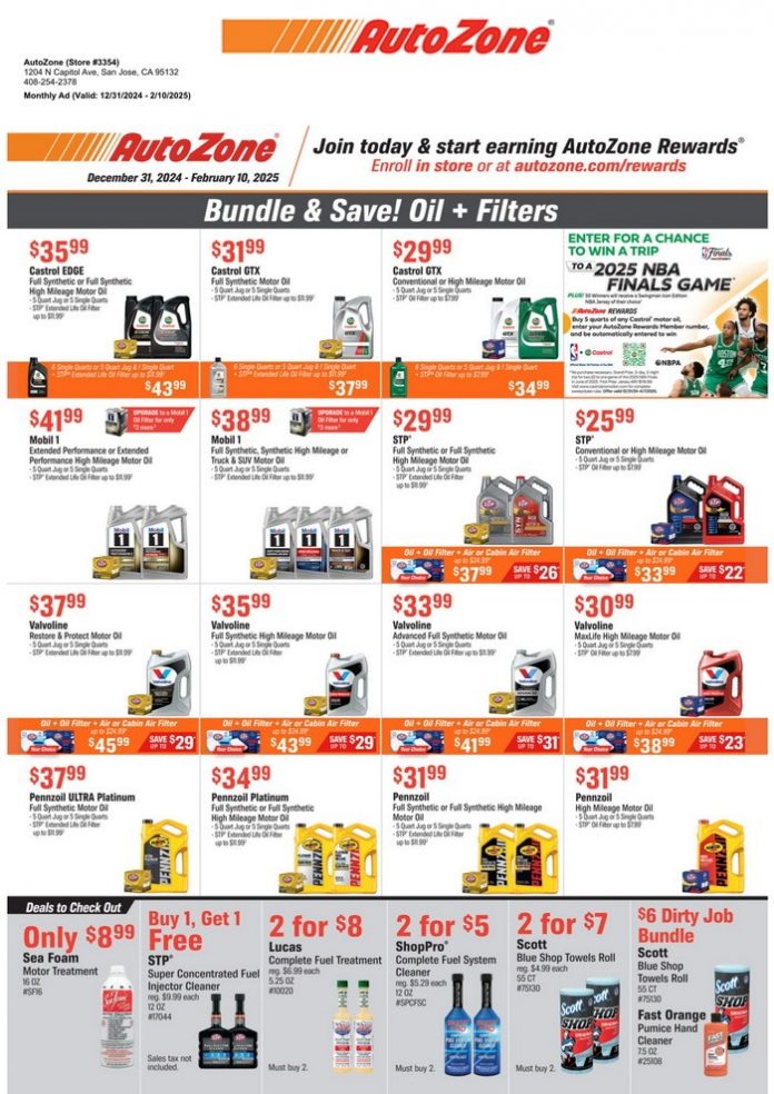AutoZone Monthly Ad Dec 31, 2024 – Feb 10, 2025