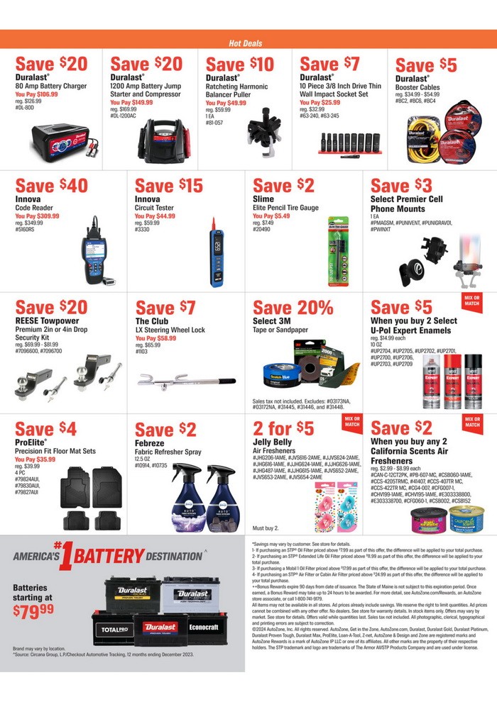 AutoZone Monthly Ad Dec 31, 2024 – Feb 10, 2025