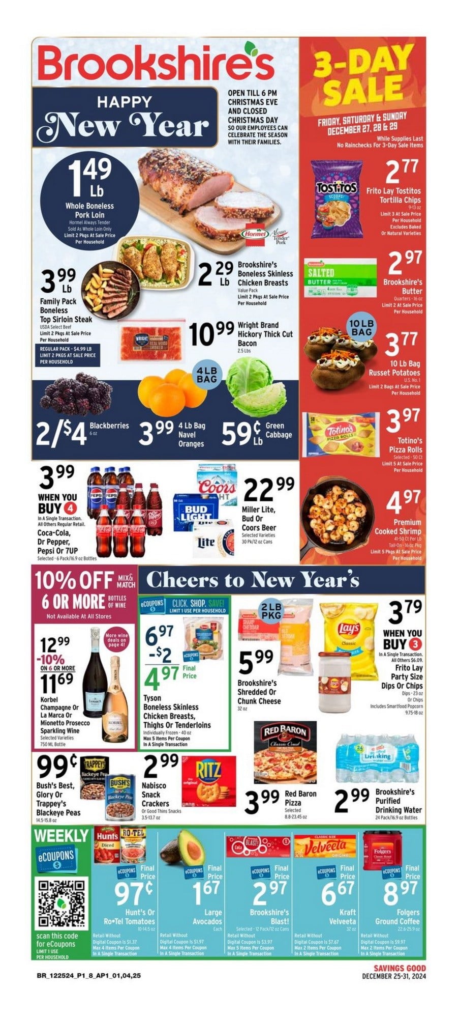 Brookshire's Weekly Ad Dec 25 – Dec 31, 2024 (New Year Promotion Included)