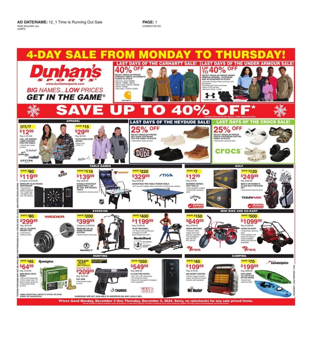 Dunham's Sports Weekly Ad Dec 02 – Dec 05, 2024