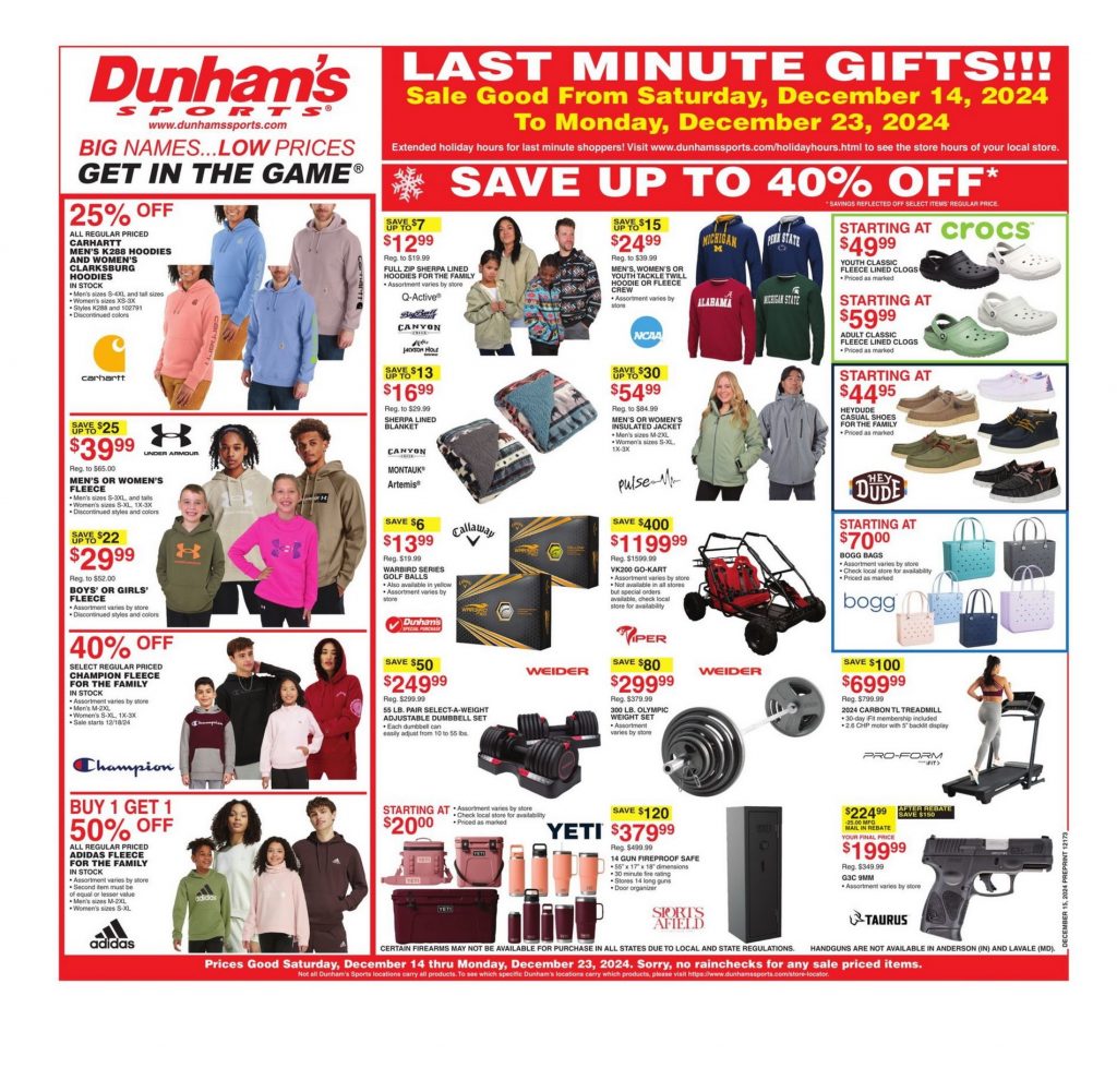 Dunham's Sports Weekly Ad Dec 14 – Dec 23, 2024