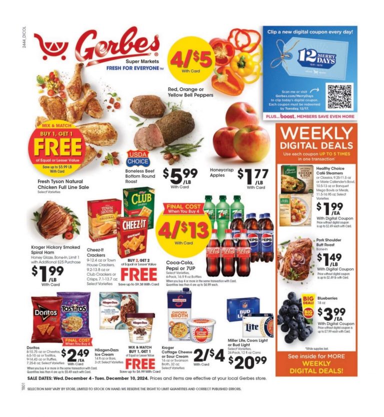 Gerbes Weekly Ad Dec 04 – Dec 10, 2024