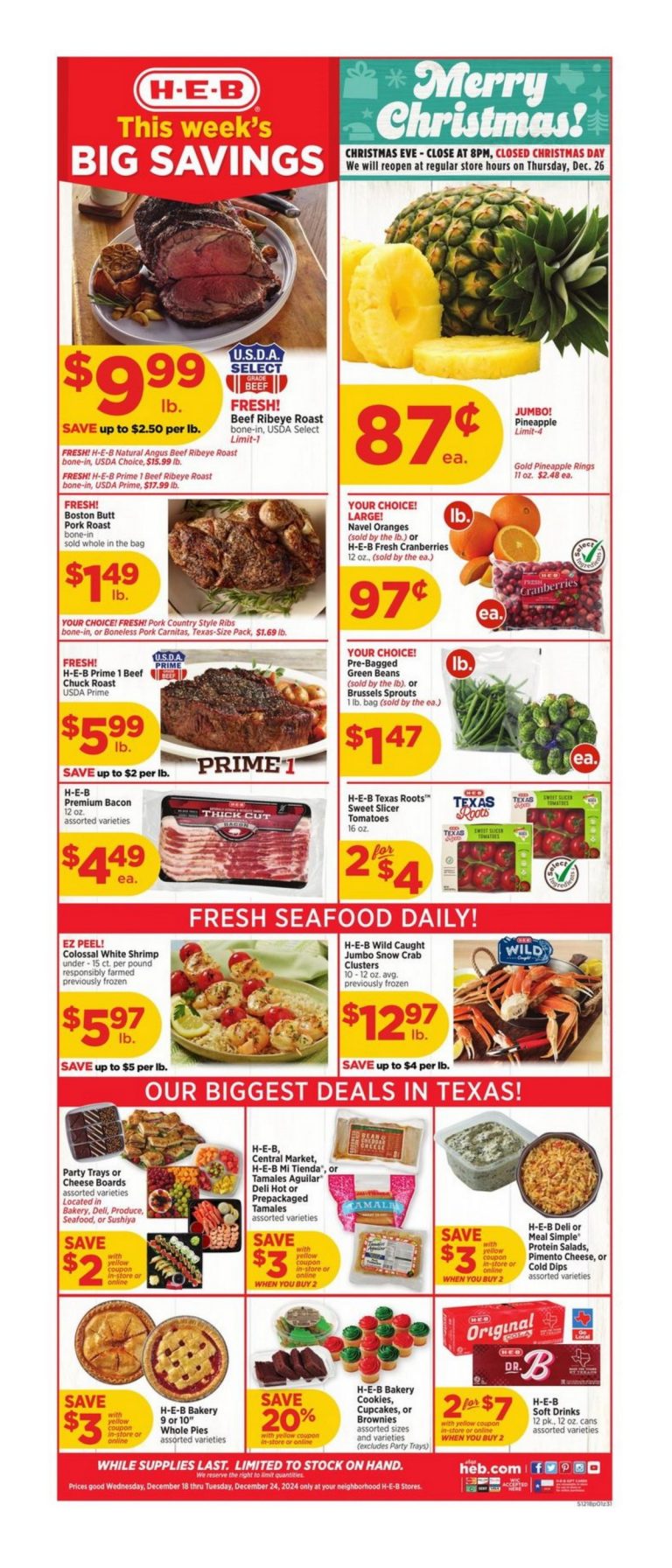 HEB Weekly Ad Dec 18 – Dec 24, 2024 (Christmas Promotion Included)