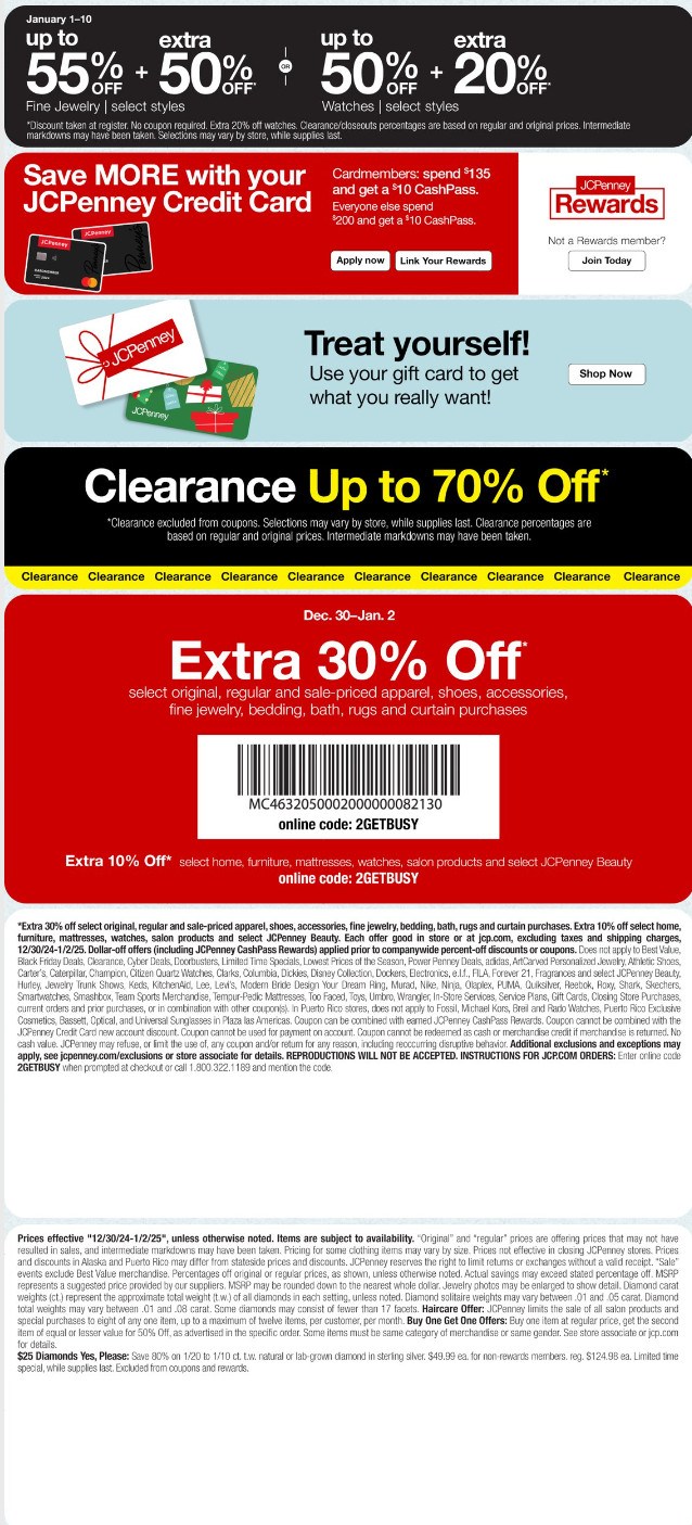 JCPenney Store Ad Dec 30, 2024 – Jan 02, 2025 (New Year Promotion Included)